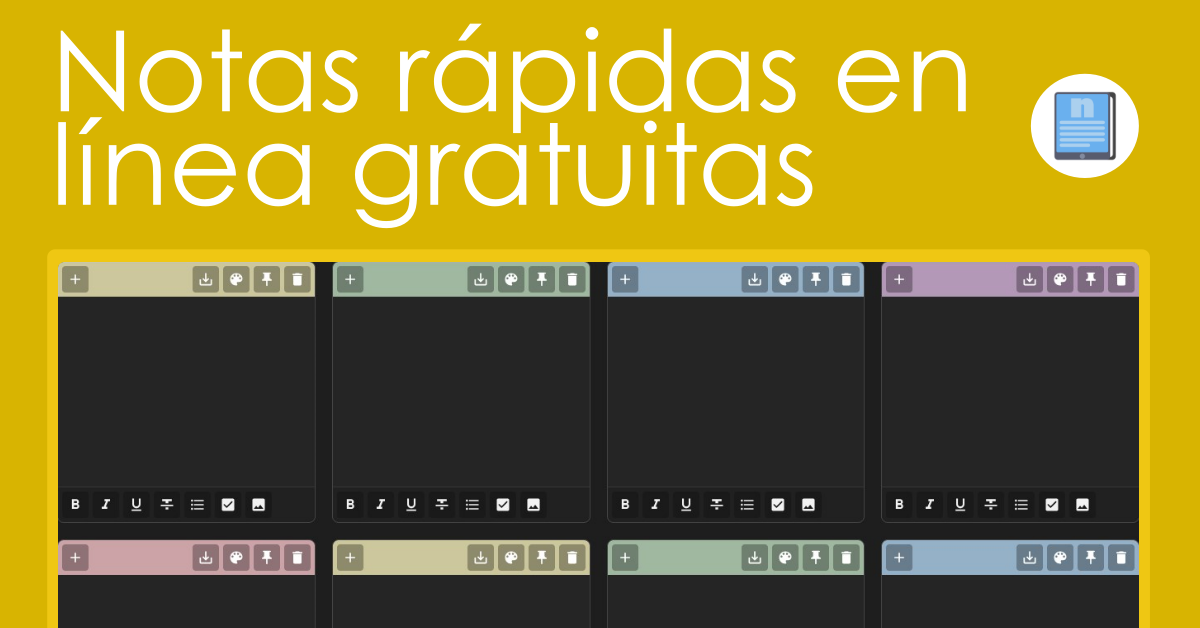 Bloc de notas online - Herramientas de notas y productividad gratuitas