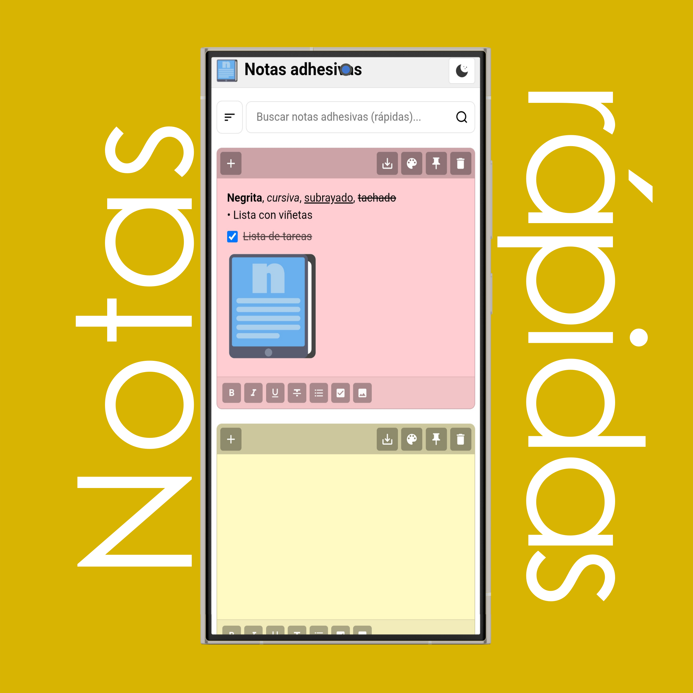 Notas rápidas online - Escribe recordatorios y fíjalos siempre visibles